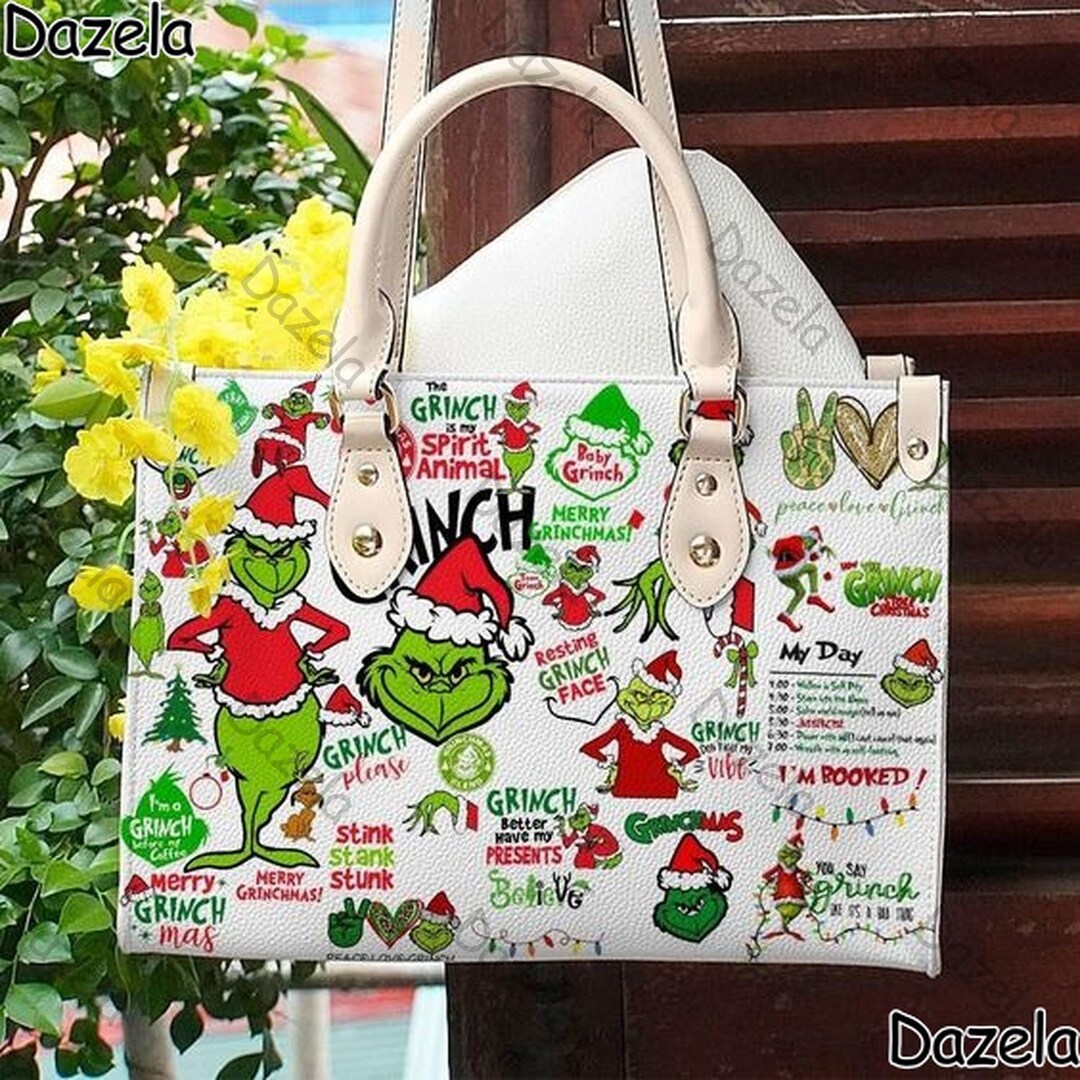 The Grinch Christmas Handbag the Grinch Christmas Leather - Etsy