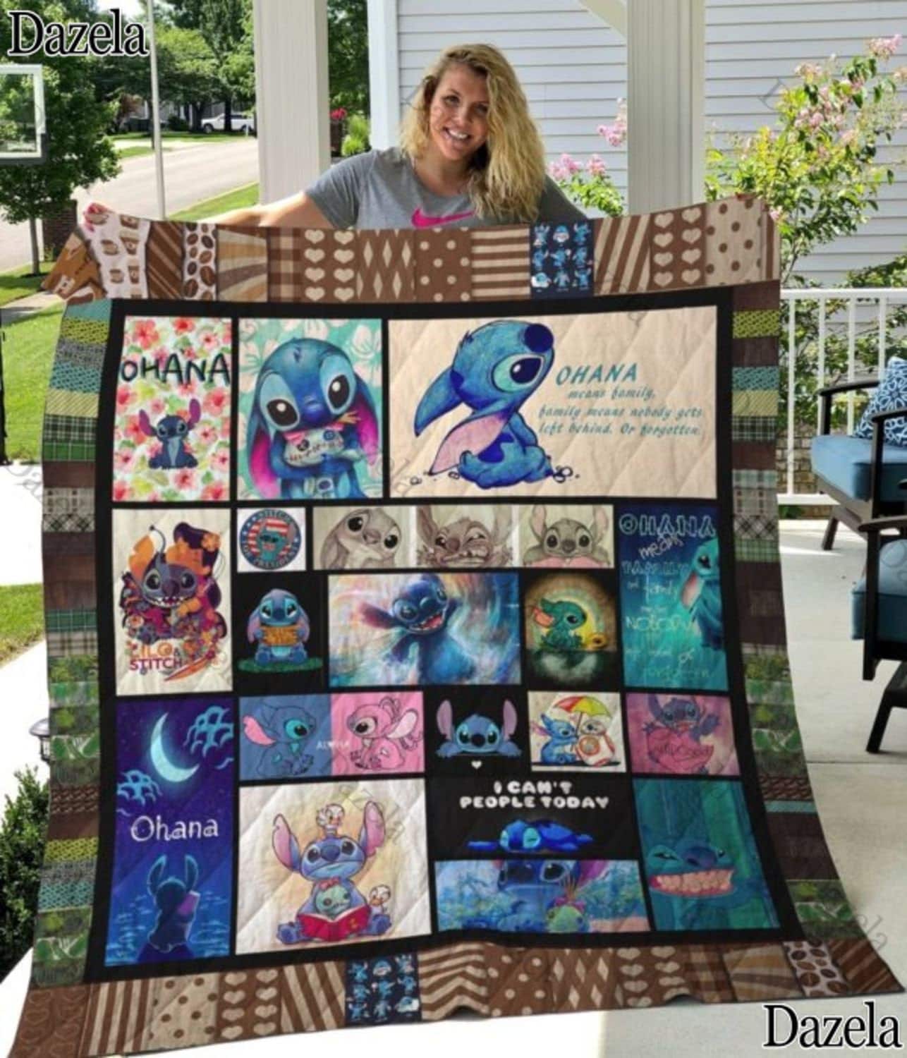 Disney Lilo and Stitch Blanket, Cute Stitch Quilt Blanket, Stitch ...
