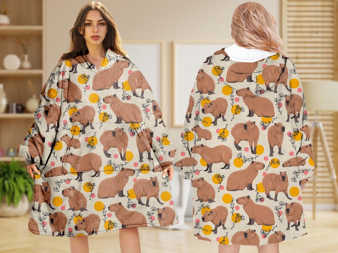 Cute Capybara Oversized Blanket Hoodie Cute Capybara Winter - Etsy
