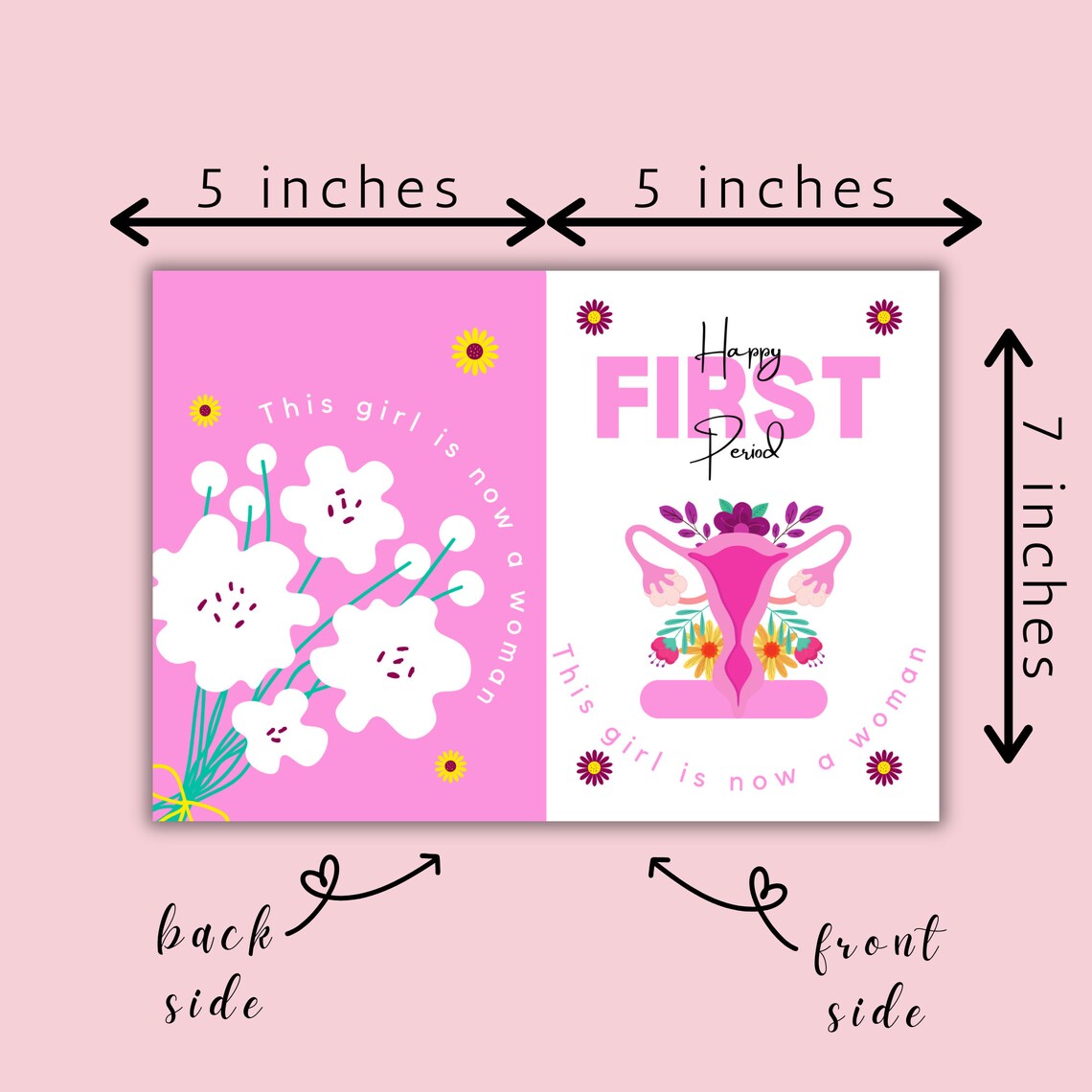 First Period Card First Moon Cycle Card Celebrate First Period Card ...