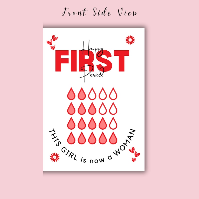 First Period Card | First Moon Cycle Card | Celebrate First Period Card ...