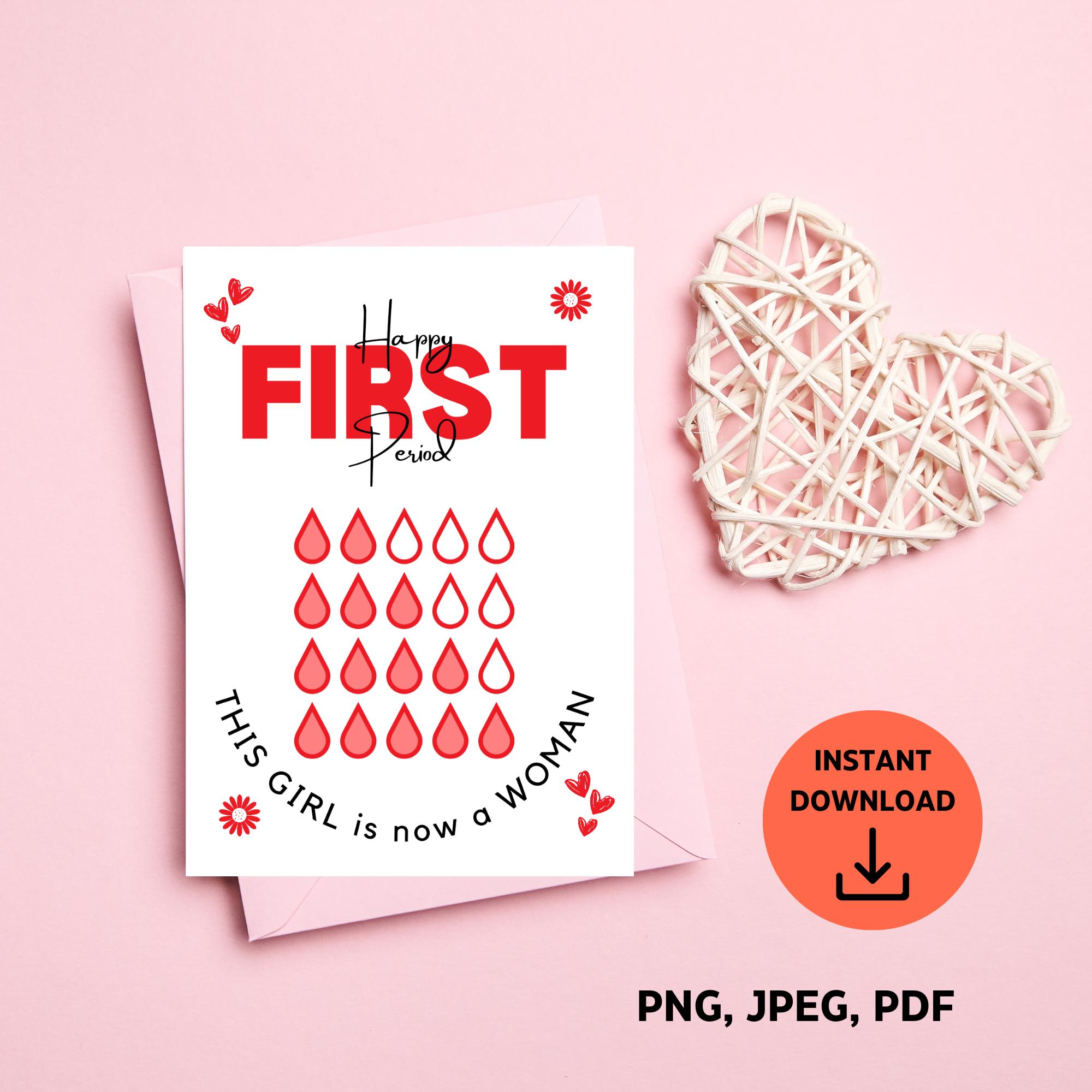 First Period Card | First Moon Cycle Card | Celebrate First Period Card ...