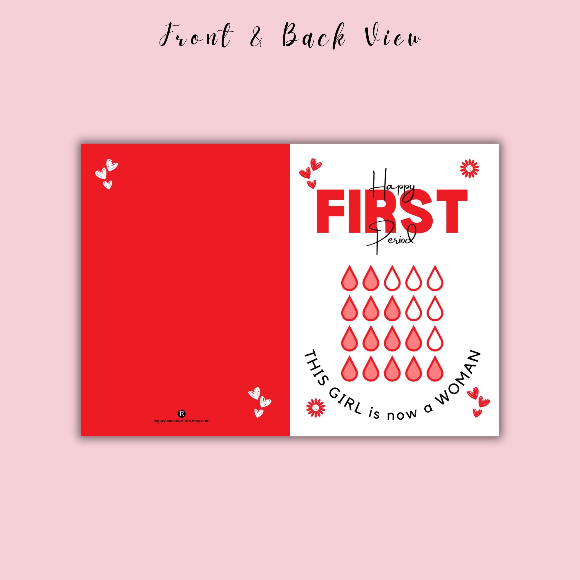 First Period Card | First Moon Cycle Card | Celebrate First Period Card ...