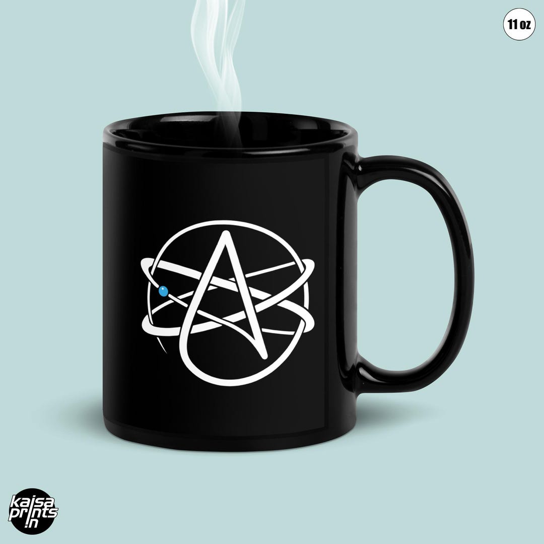 Atomic Whirl Coffee Mug, Atheism Symbol Mug, Gift for Scientists ...