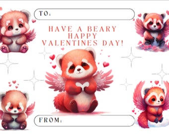 Red Panda Valentine Card, Nature Valentines, Happy Valentine's Day ...