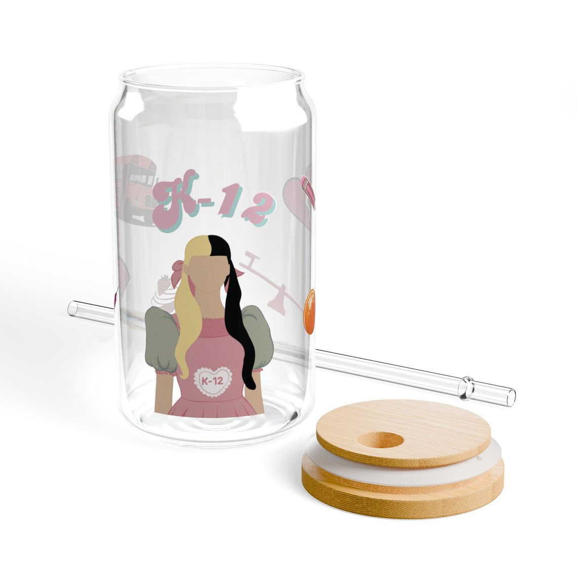 Melanie Martinez K-12 16oz Sipper Glass Cup Fan Art, Melanie Martinez K ...