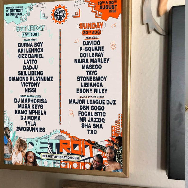 Afronation 2023 Detroit MI Poster - Etsy