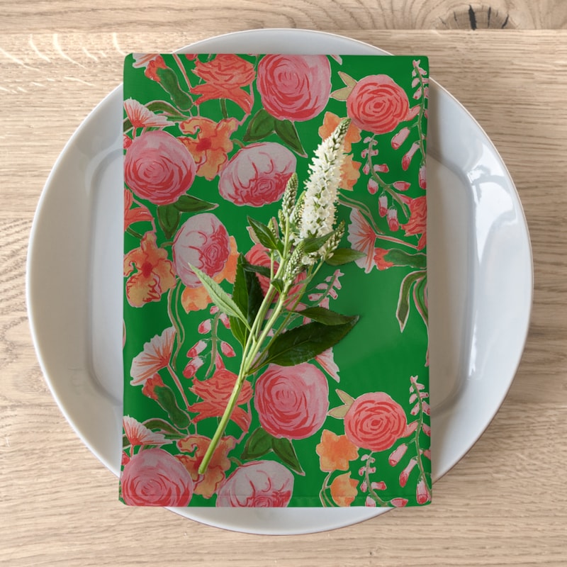 Floral Cloth Napkin - Etsy