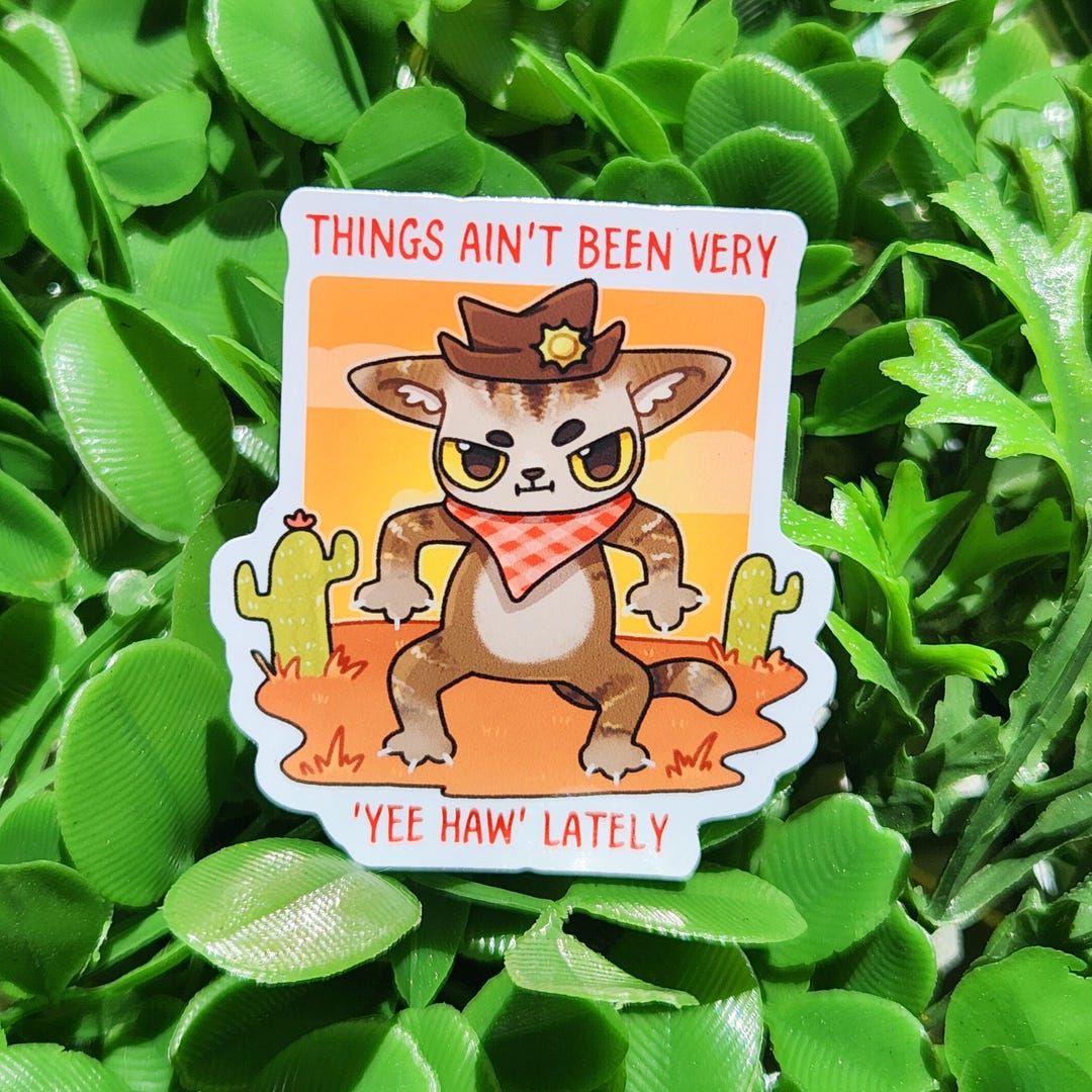 Yeehaw Cowboy Cat Sticker - Etsy UK