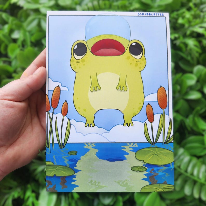 Bubble Frog Print - Etsy