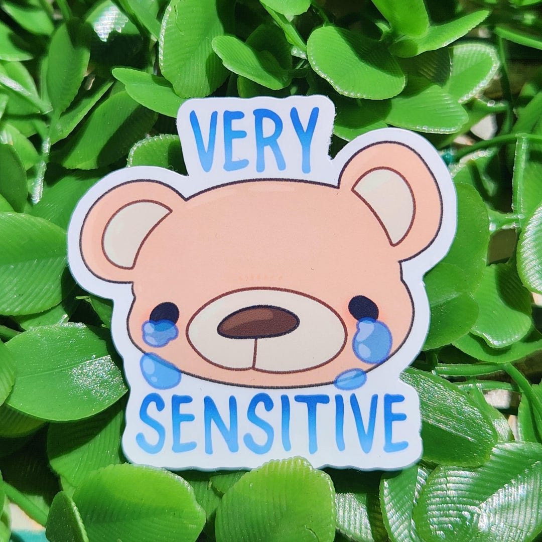 Sensitive Bear Glossy Sticker - Etsy