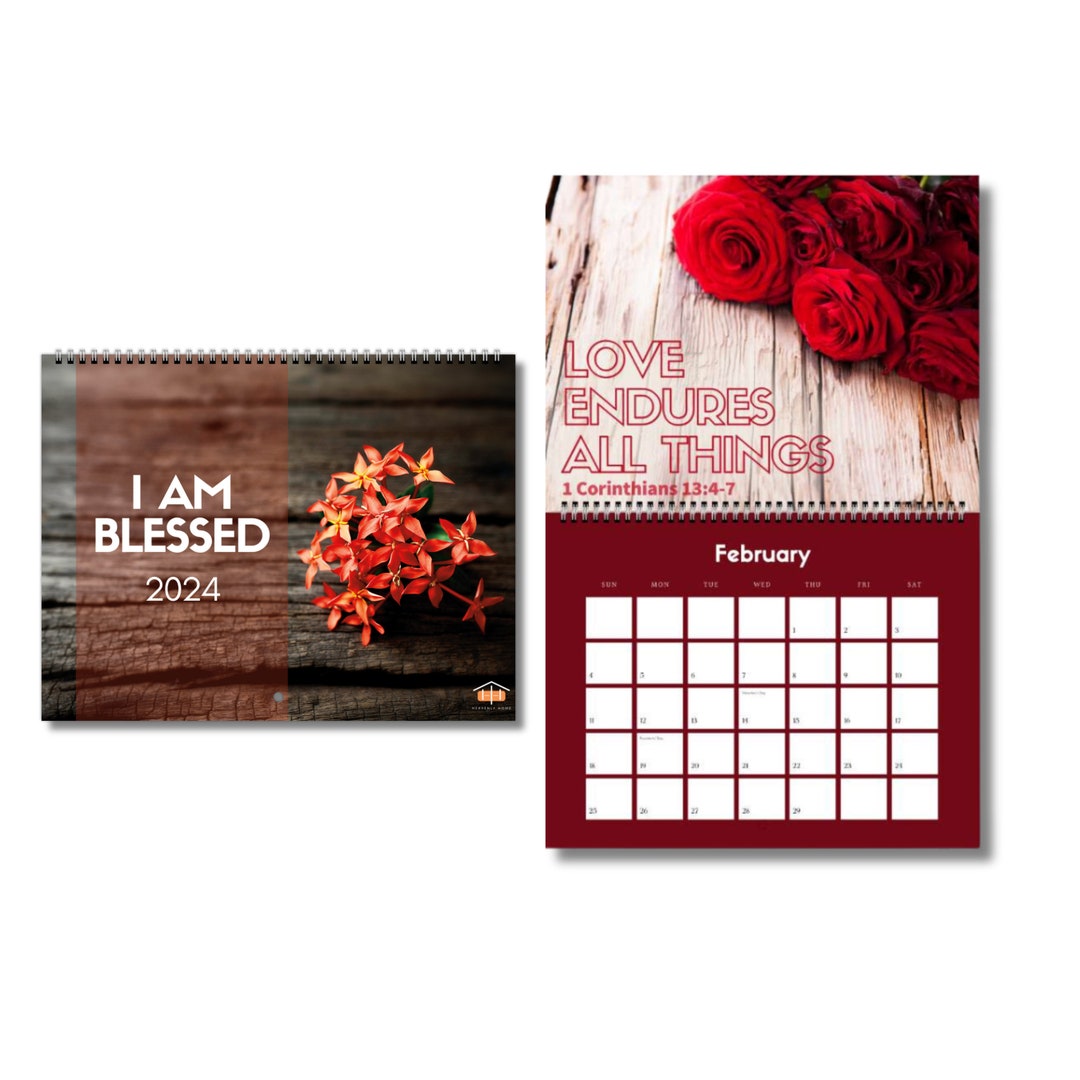 Floral Calendar 2024 Monthly Calendar Flower Wall Art - Etsy