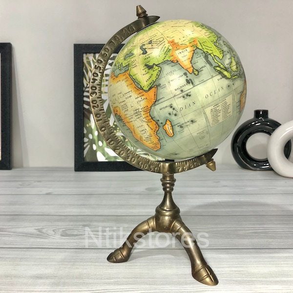 Brass World Map Stand - Etsy