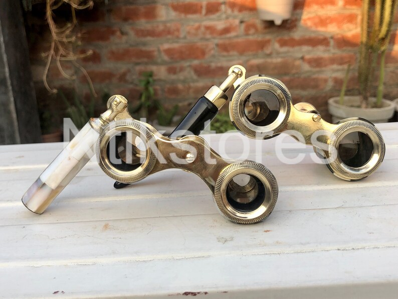 Antique Brass Opera Glasses Mother of Pearl & Handle Brass - Etsy