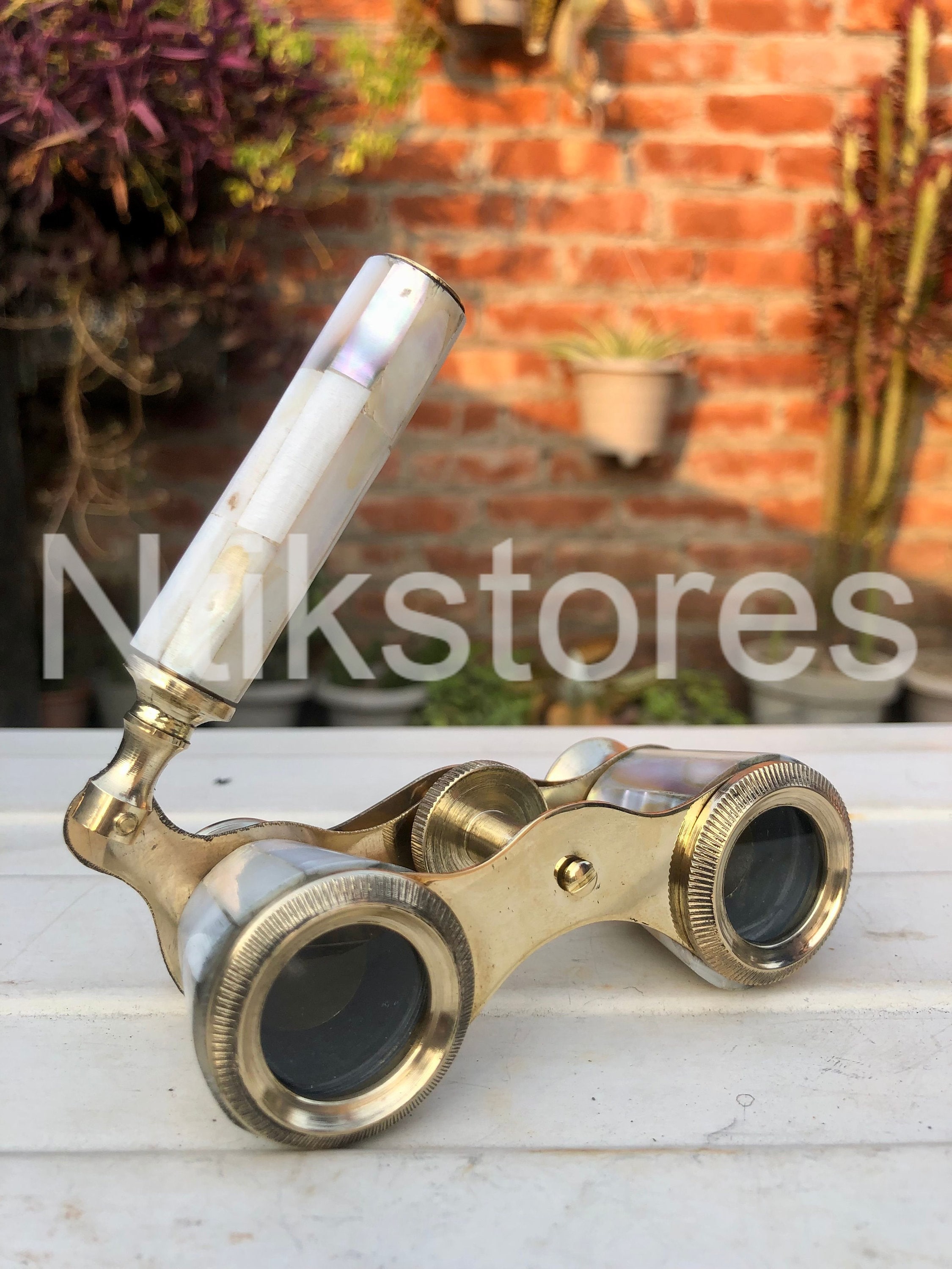 Antique Brass Opera Glasses Mother of Pearl & Handle Brass - Etsy
