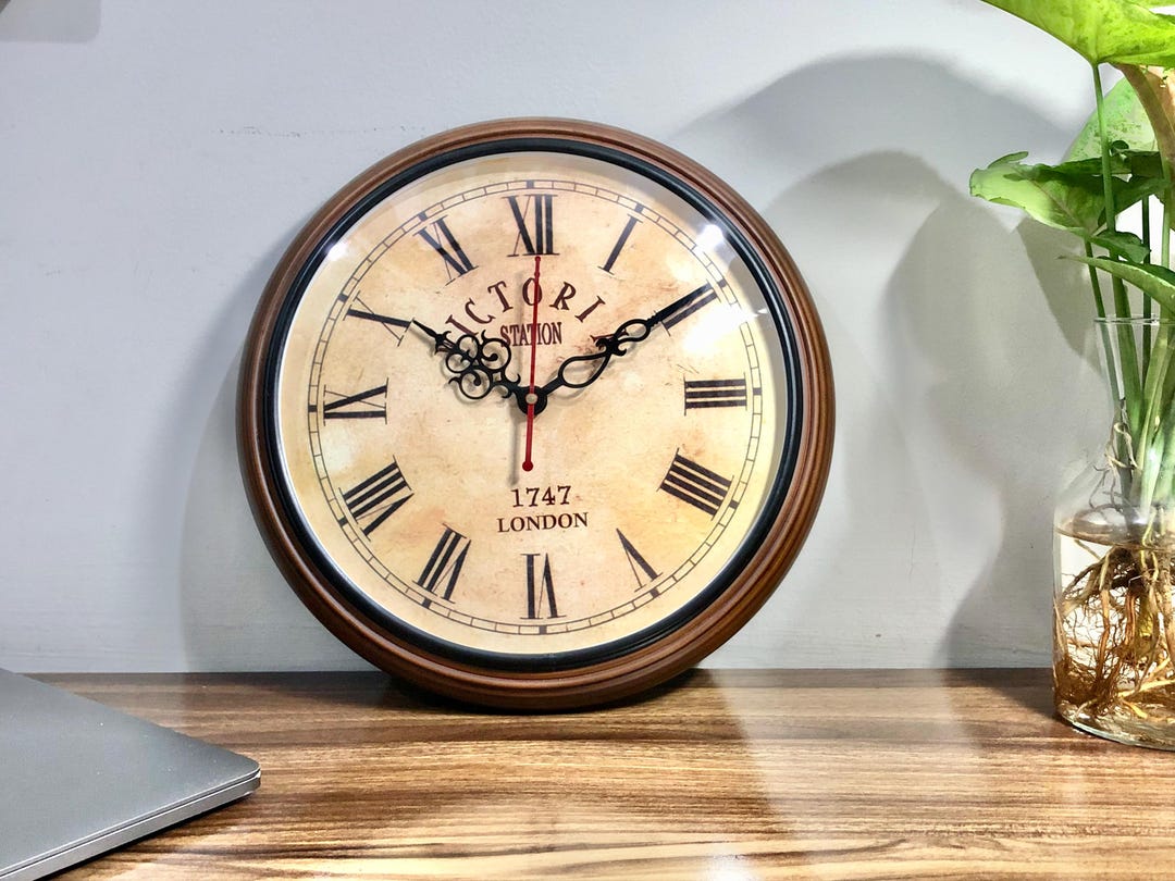 Handcrafted Wooden Wall Clock With Antique Deep Glass Design Stylish ...