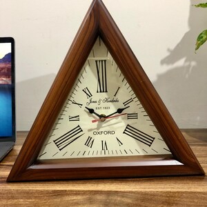 Triangle Wooden Wall Clock: 12" Oxford 1923 Vintage Style - Etsy
