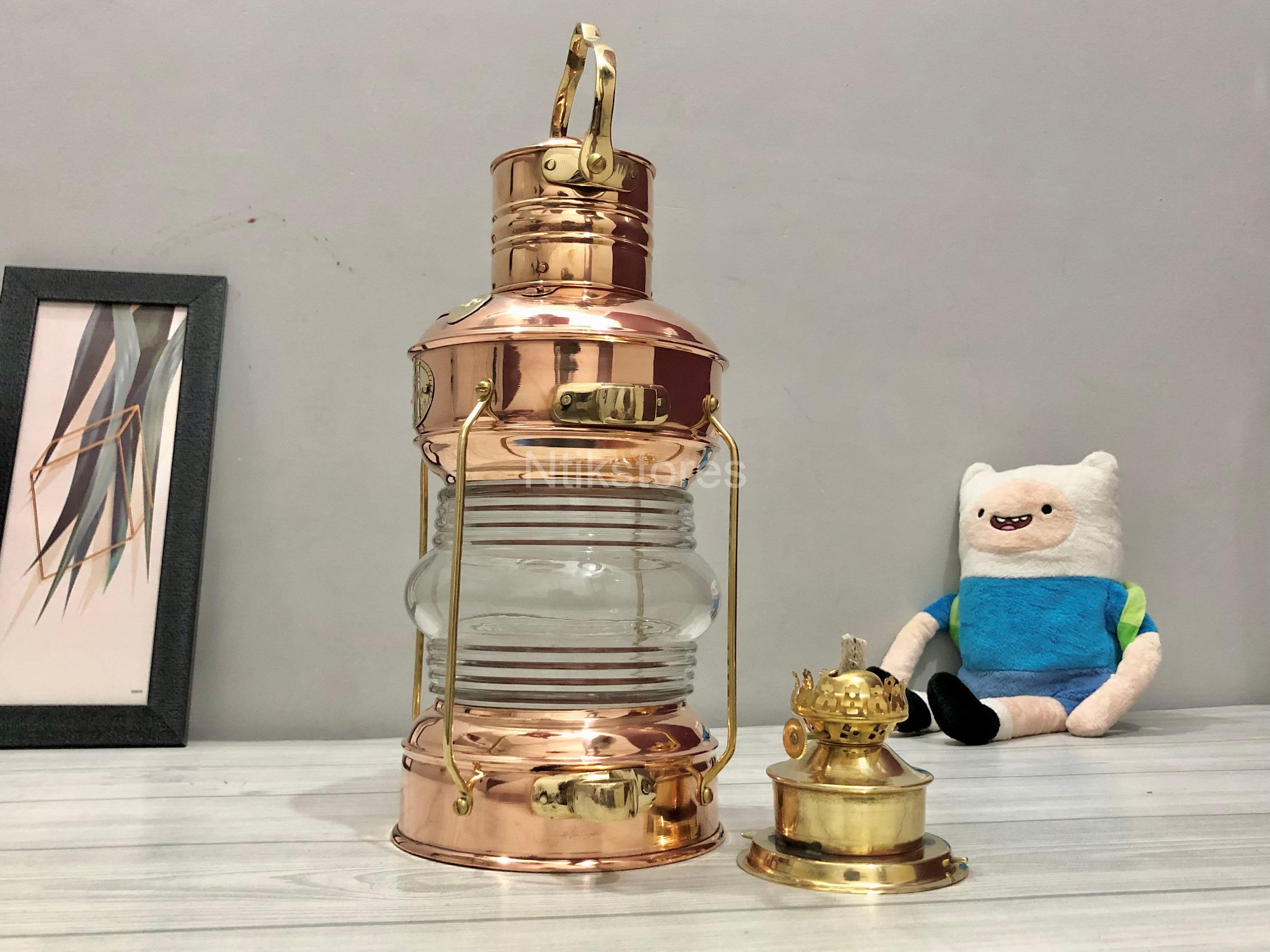 Maritime Nautical Ship Lantern 14 Brass & Copper Anchor Oil Lamp, Boat ...