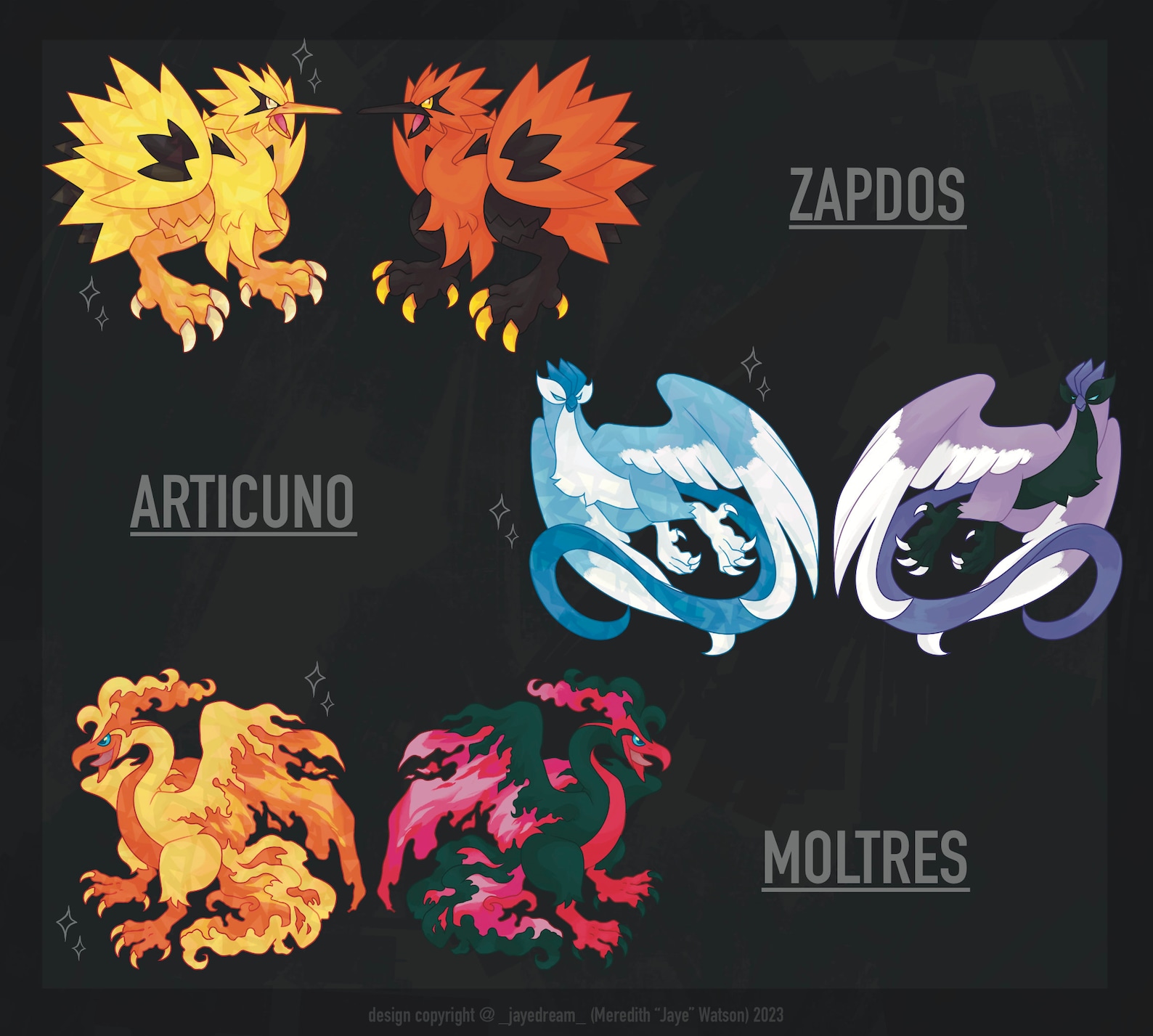 3” Galar Region Legendary Bird Pokémon Acrylic Keychain Charms ...