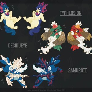 3 Hisui Region Stater Pokémon Acrylic Keychain Charms // Typhlosion ...