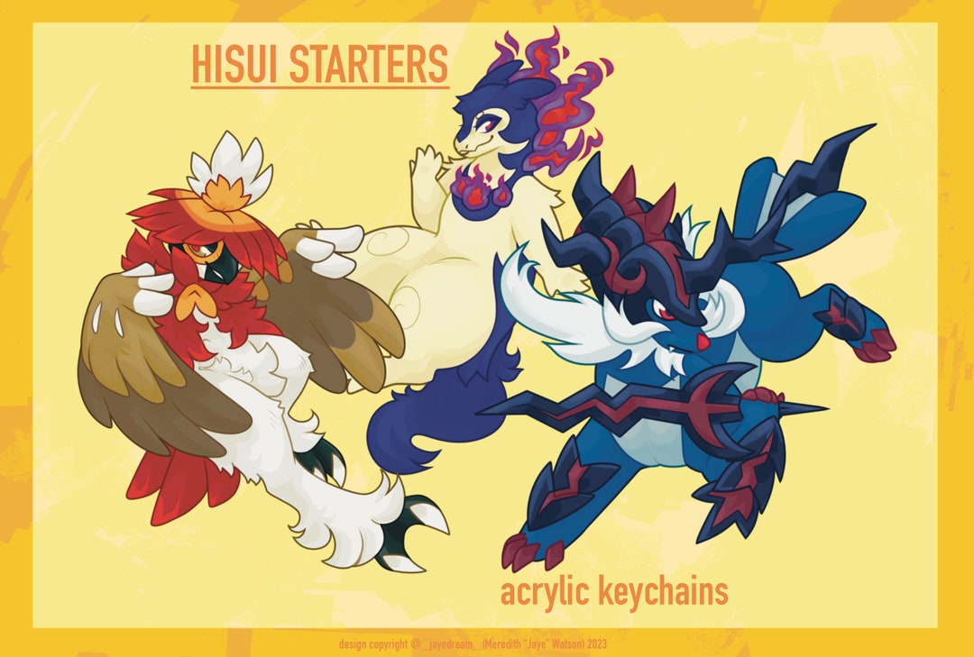 3 Hisui Region Stater Pokémon Acrylic Keychain Charms // Typhlosion ...