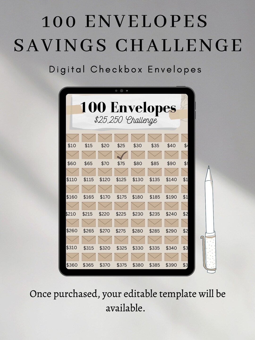 100 Envelopes - Savings Challenge - Etsy