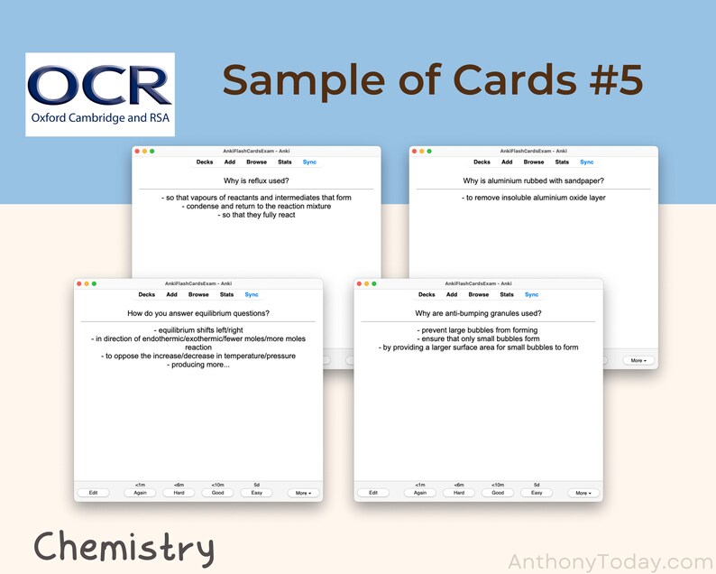 A Level Chemistry OCR Anki Flashcards | Official Exam Questions ...