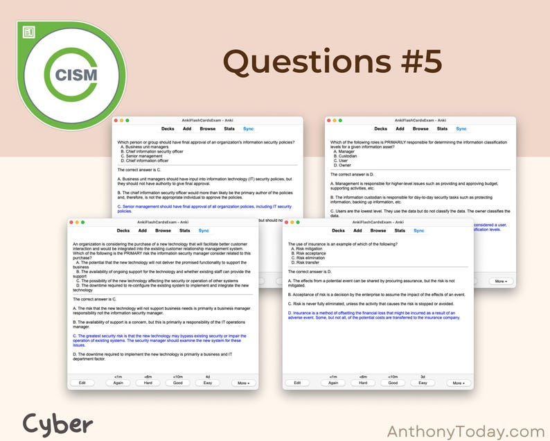 CISM Exam Prep | ISACA Certification Flashcards | Official Exam ...