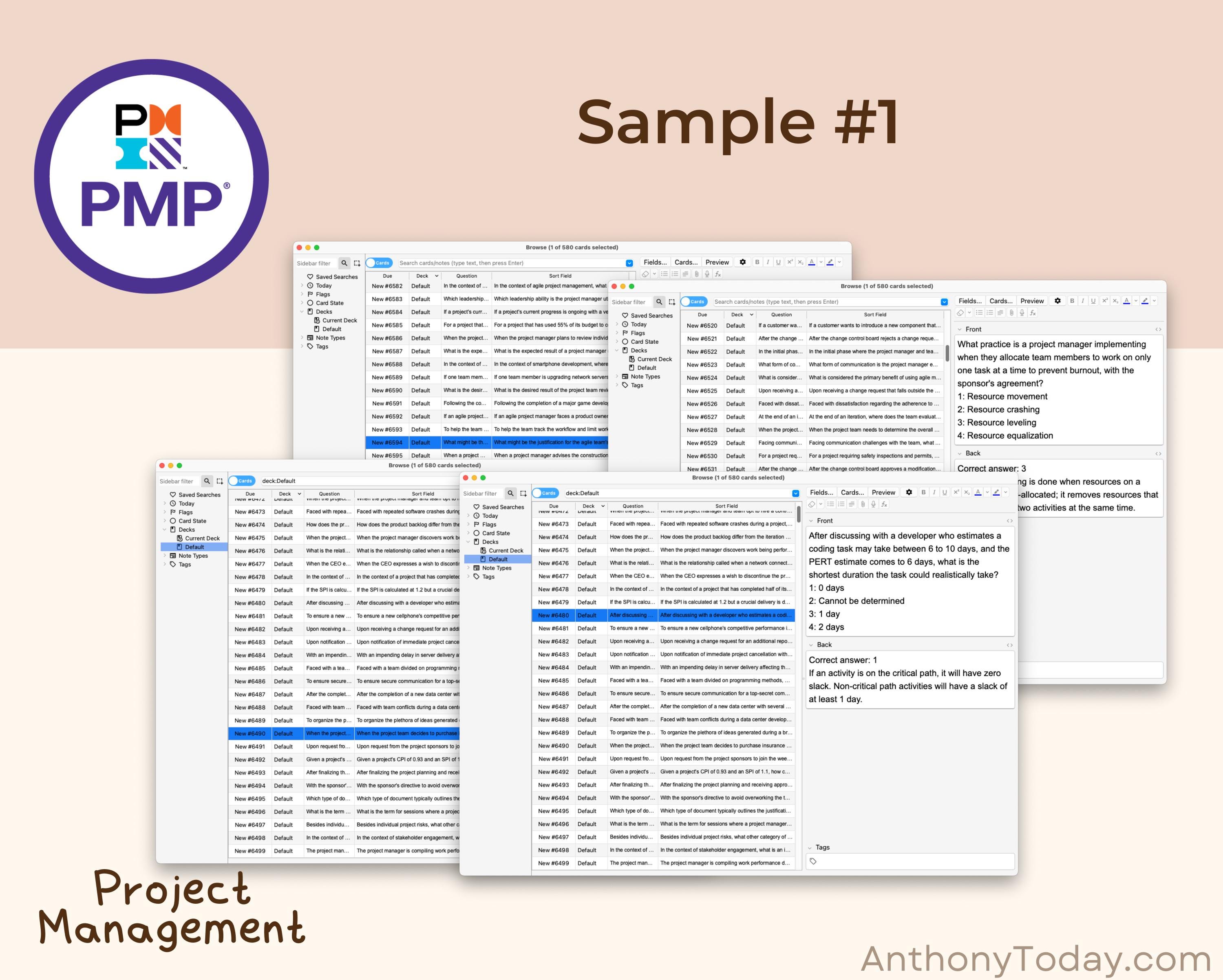 PMI PMP Exam Prep Anki Flashcards | Project Management Study Cards ...