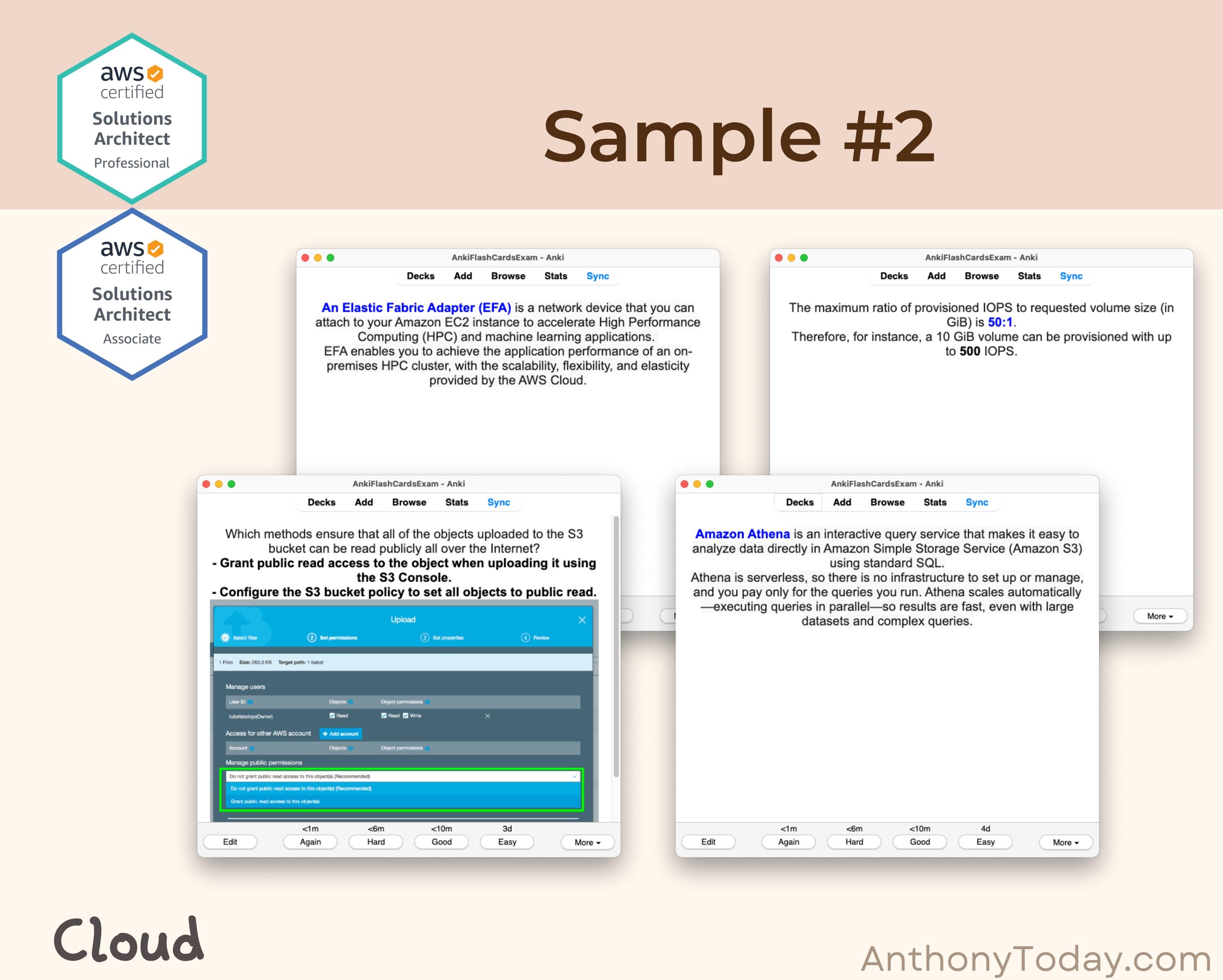 AWS Solutions Architect Anki Flashcards: SAA-C03 & SAP-C02 Exam Prep Questions (digital Download ...