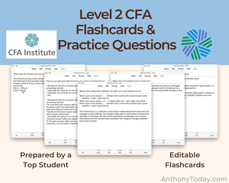 CFA Level 2 Exam Prep | Complete Anki Flashcards Exam Questions Study ...