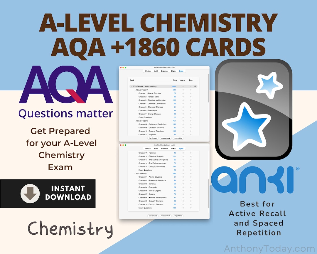 A Level Chemistry AQA Flashcards | Anki Study Tool for AQA Exam Prep ...