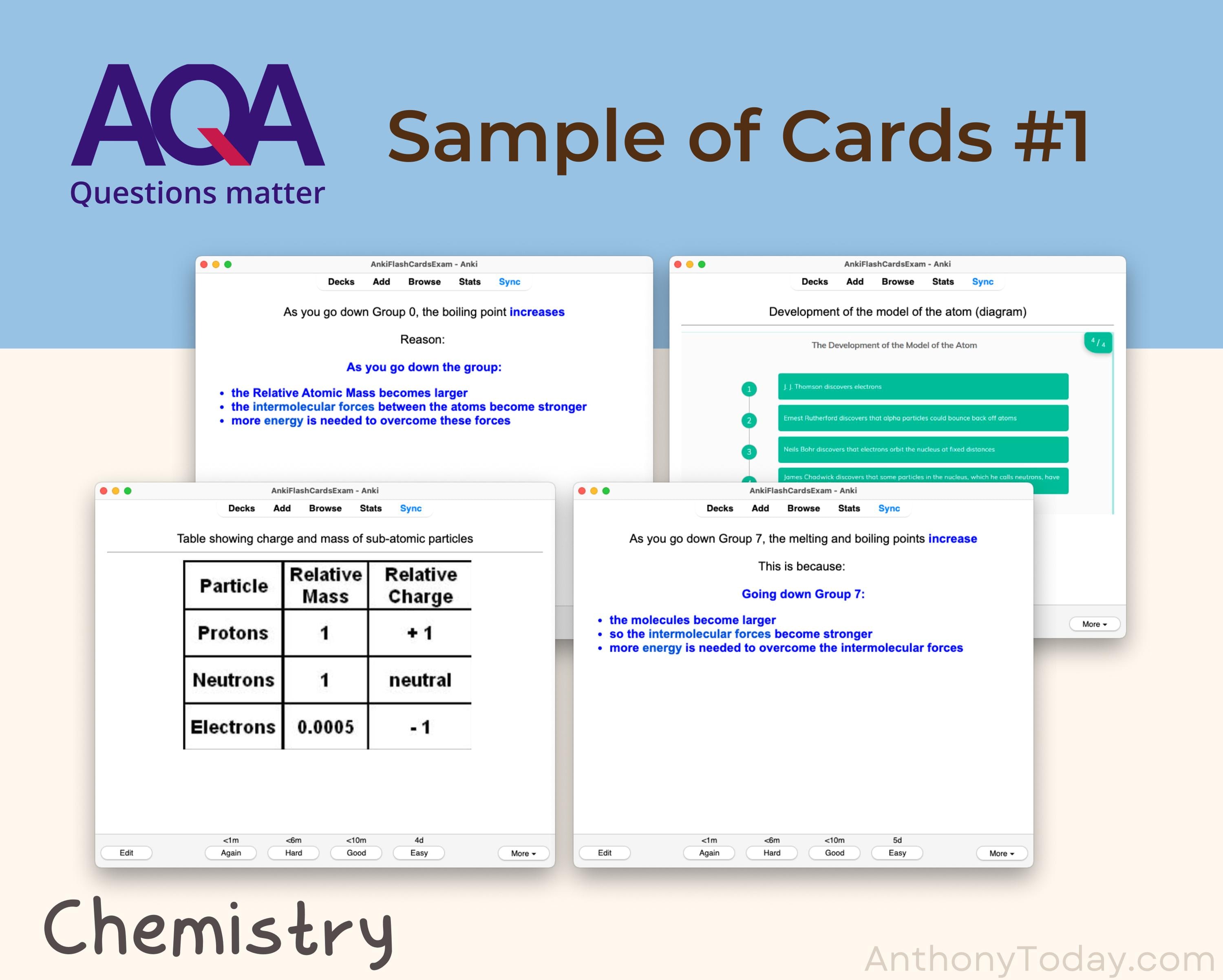 A Level Chemistry AQA Flashcards | Anki Study Tool for AQA Exam Prep ...