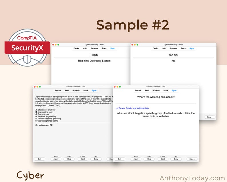 Comptia Securityx (V5) Anki Flashcards: CAS-005 Exam Prep Study Guide (digital Download) - Etsy