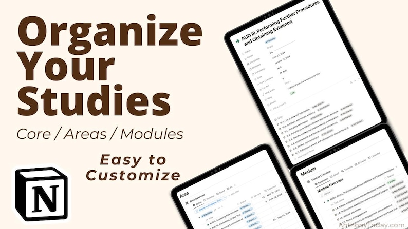 CPA Exam Study Plan | Notion Template (immediate Access) - Etsy