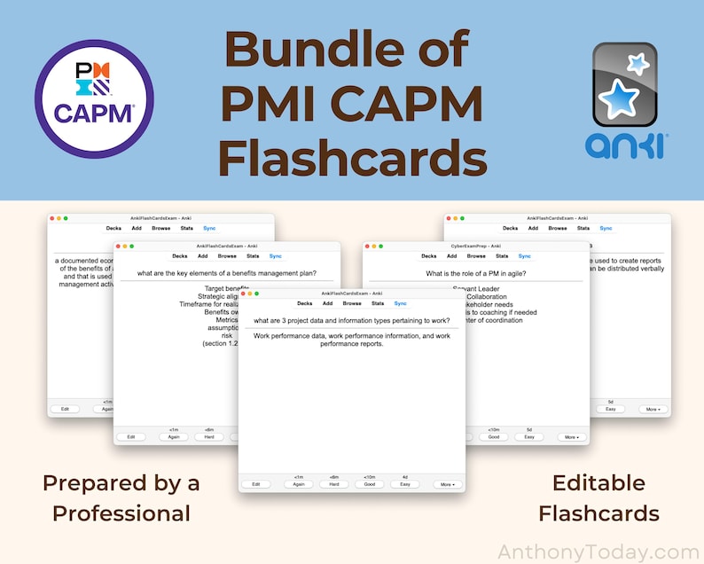 PMI CAPM Flashcards Anki Project Manager CAPM Exam Prep Questions ...