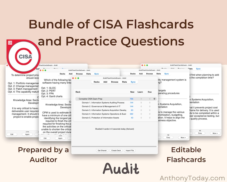 CISA Exam Prep Anki Flashcards | ISACA Certification Official Exam ...