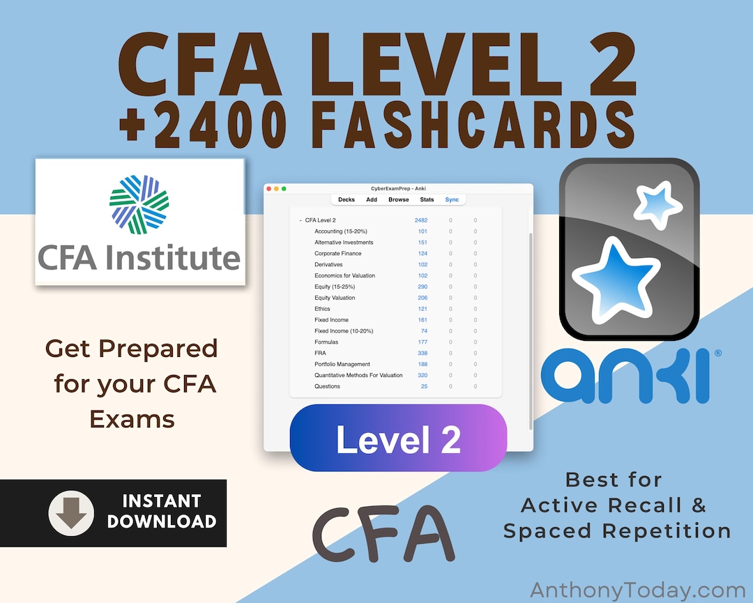 CFA Level 2 Anki Flashcards | Master Chartered Financial Analyst Exam ...