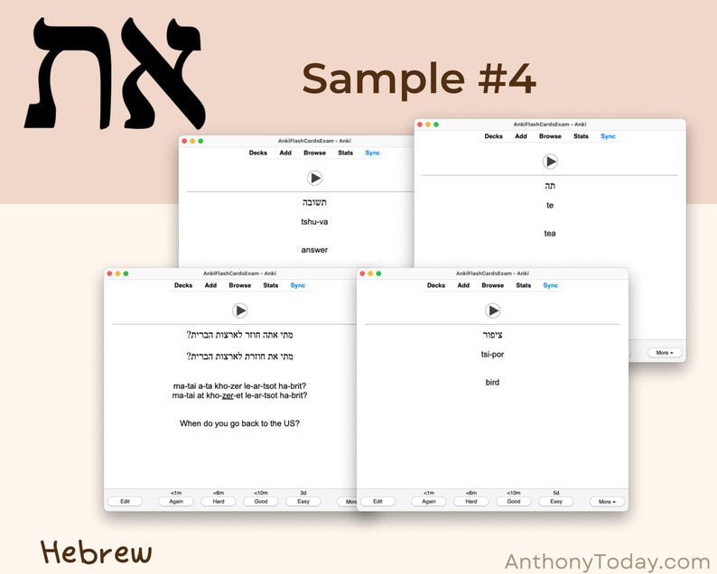Hebrew Ultimate Guide Anki Flashcards | Audio-enhanced Learning ...