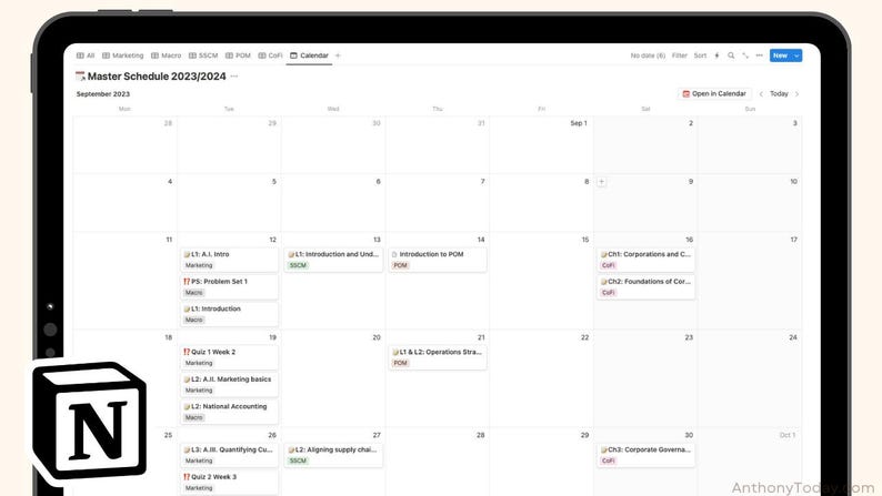 Ultimate Notion Student Dashboard | Organize Your Studies, Track Tasks ...