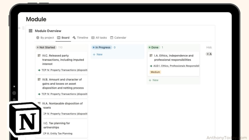 CPA Exam Study Plan | Notion Template (immediate Access) - Etsy