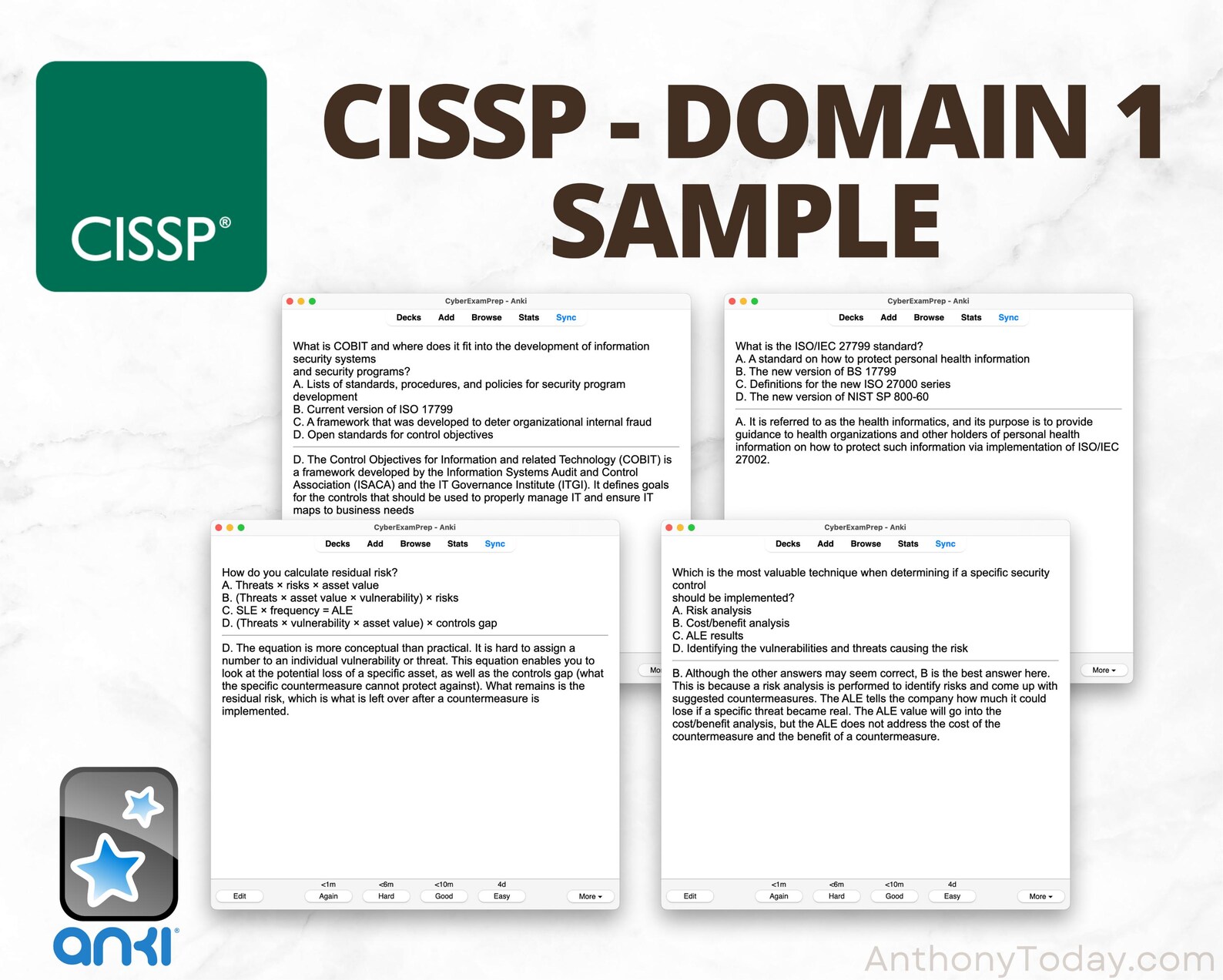 Mega Cyber Bundle Anki Flashcards | CISSP, Comptia, Aws, ISACA, Master ...