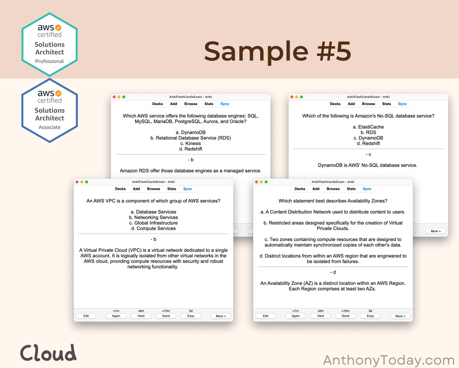 AWS Solutions Architect Anki Flashcards: SAA-C03 & SAP-C02 Exam Prep (digital Download) - Etsy