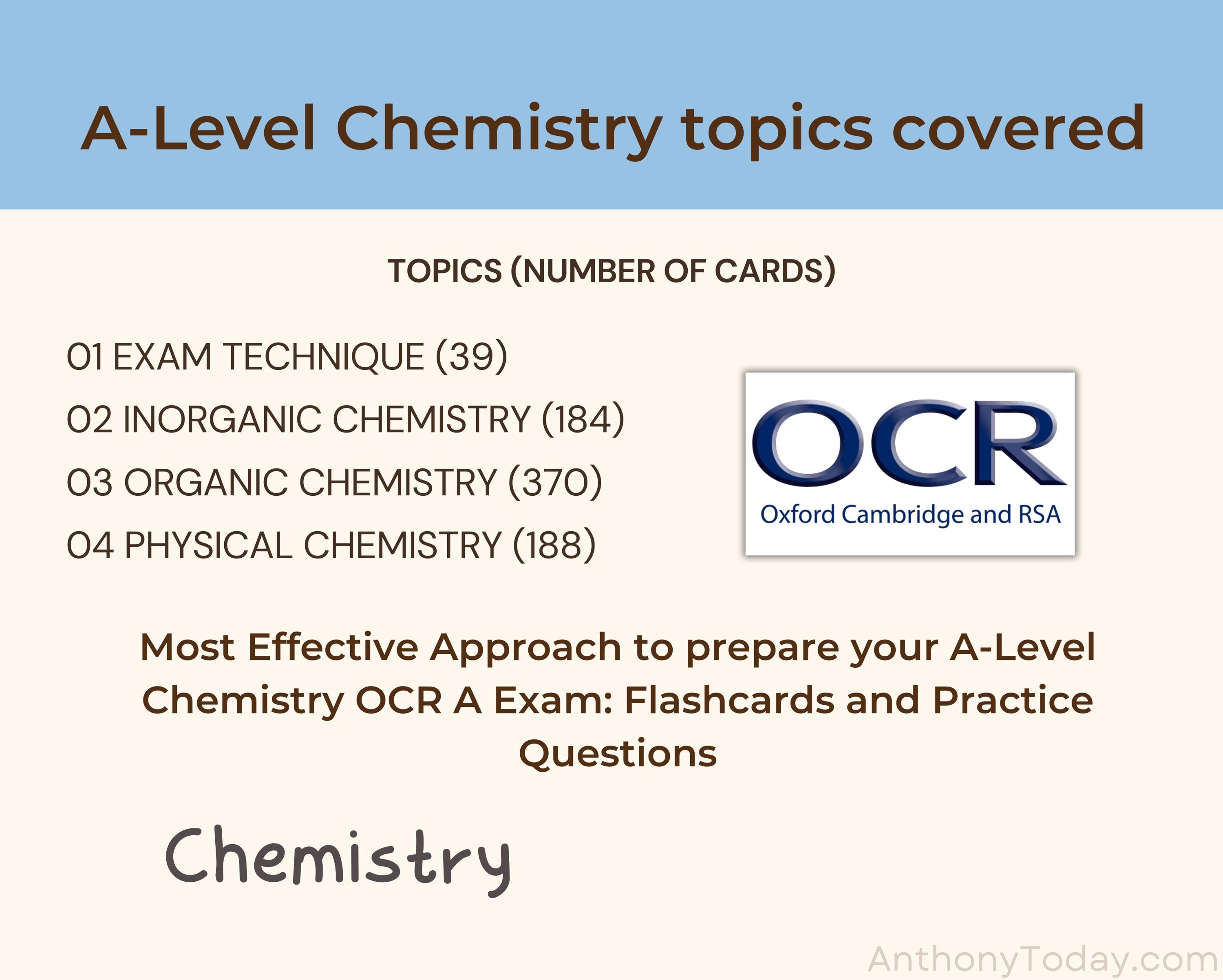 A Level Chemistry OCR Anki Flashcards | Ultimate OCR A Chemistry Study ...