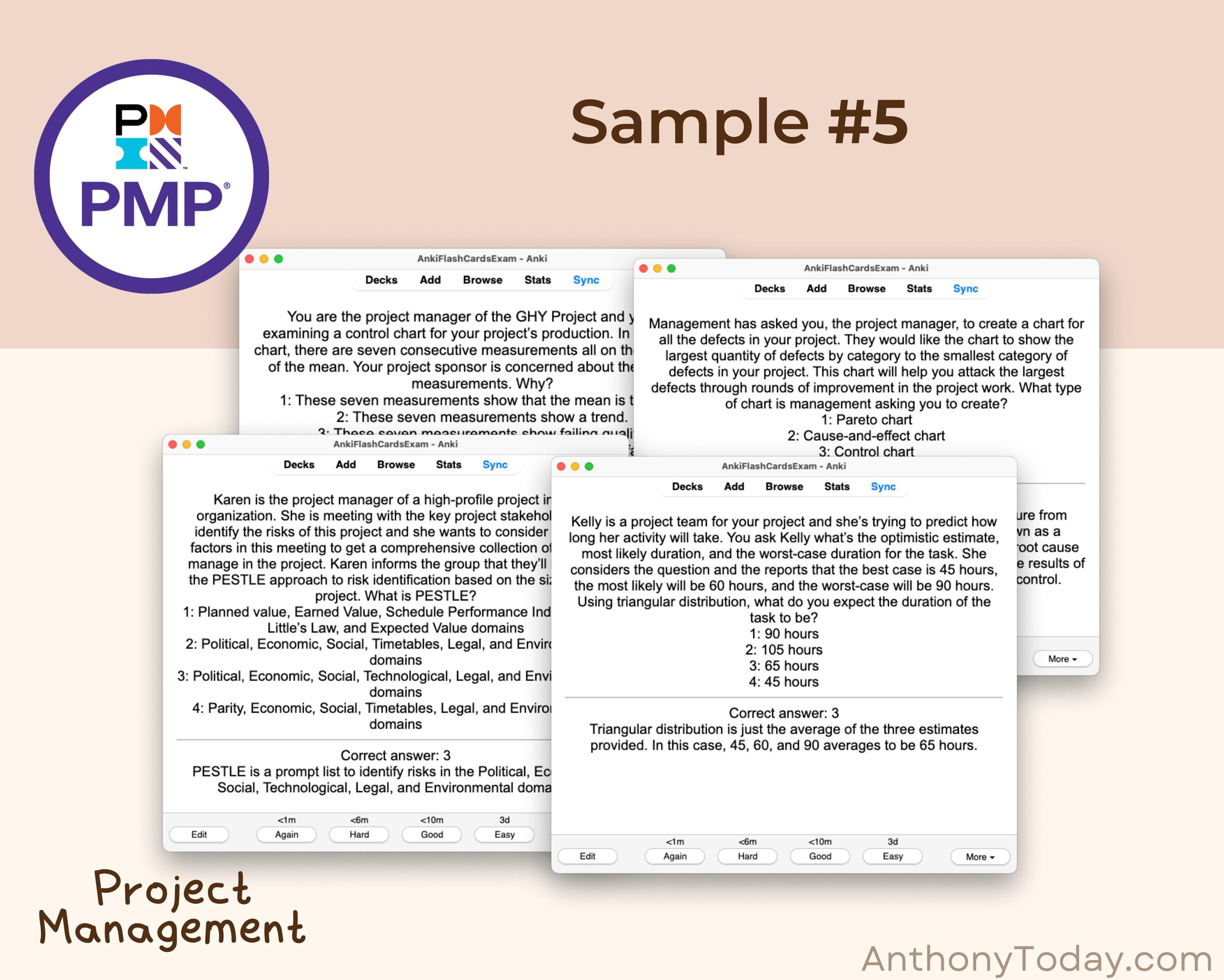 PMI PMP Exam Prep Anki Flashcards | Project Management Study Cards ...