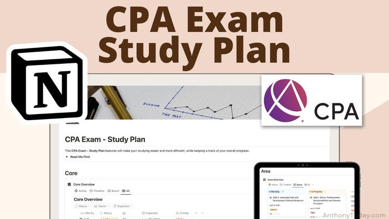 CPA Exam Study Plan | Notion Template (immediate Access) - Etsy