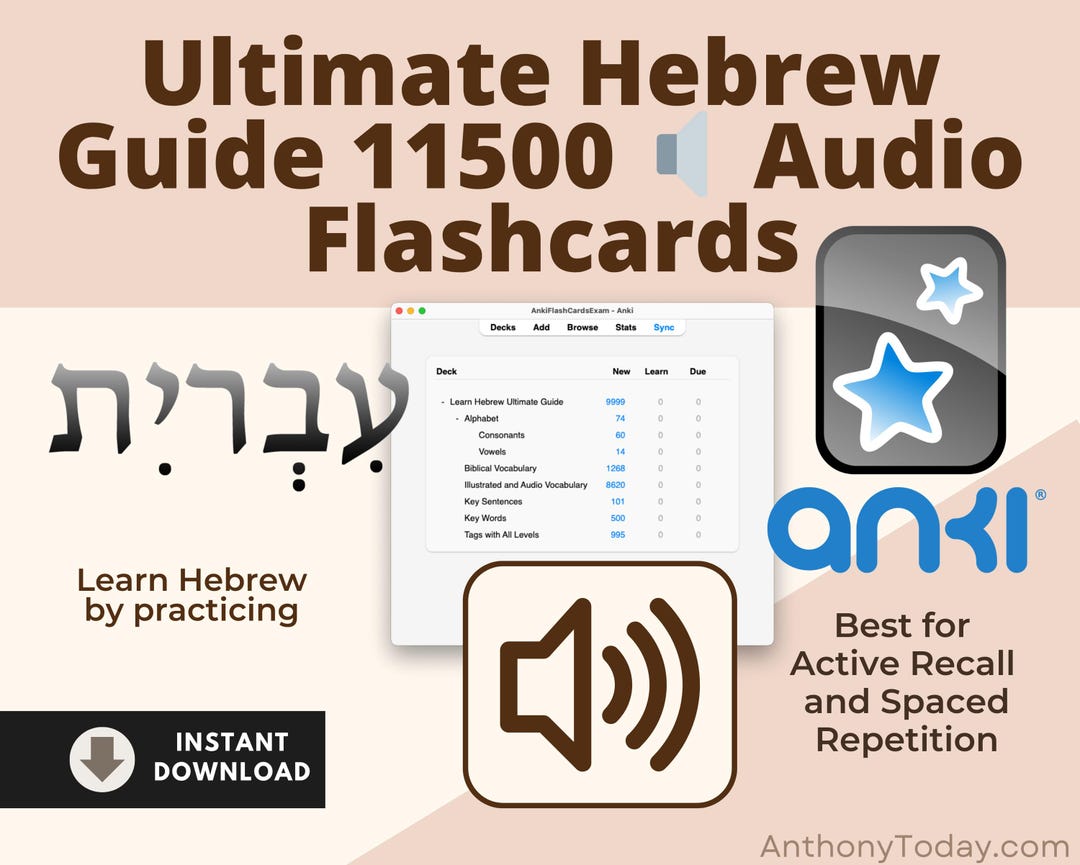 Hebrew Ultimate Guide Anki Flashcards | Audio-enhanced Learning ...