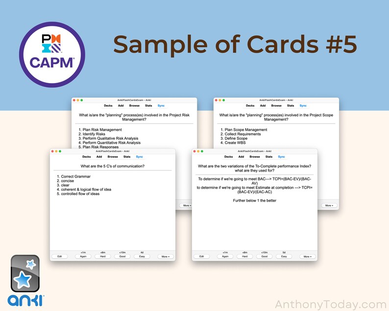PMI CAPM Flashcards Anki Project Manager CAPM Exam Prep Questions ...