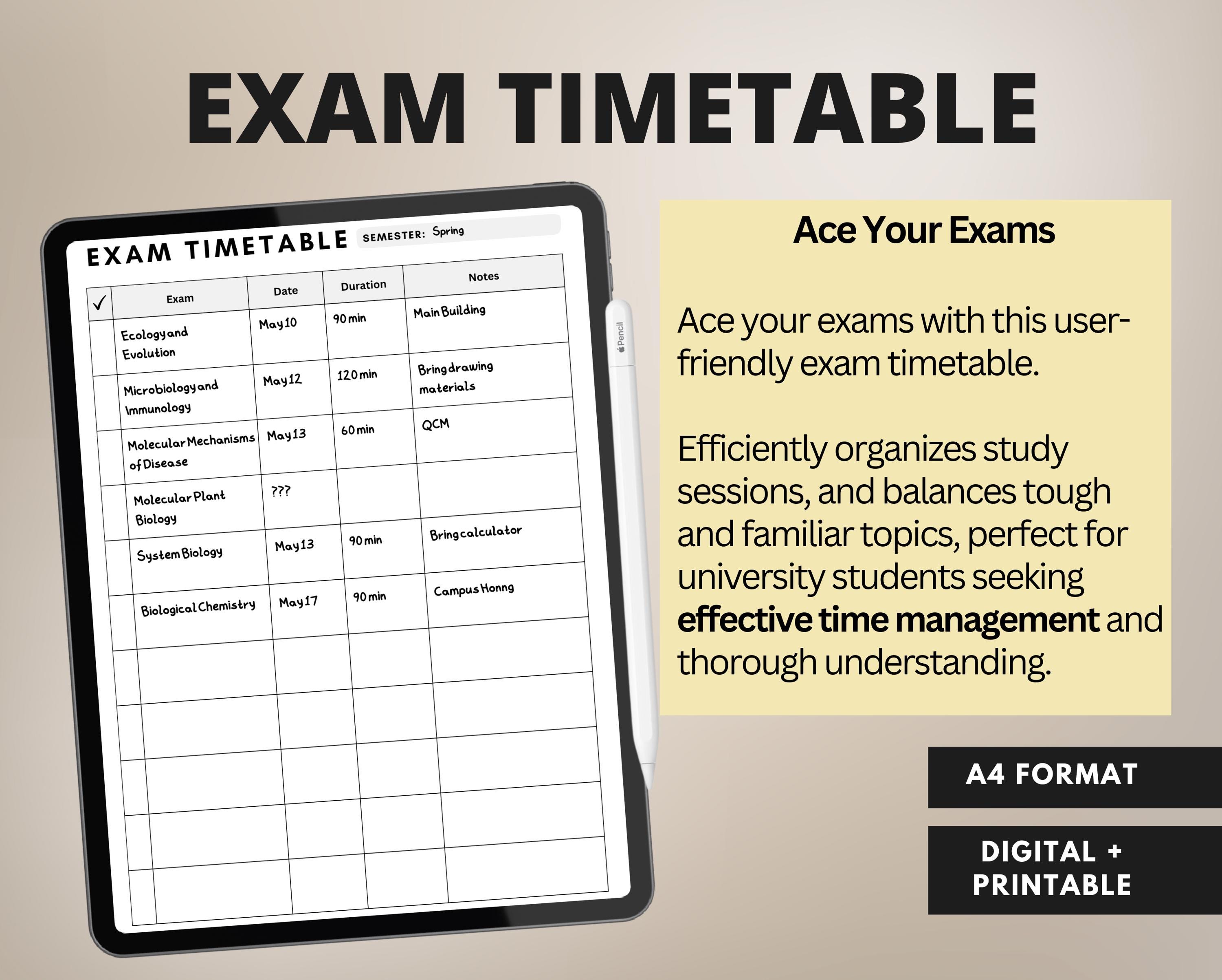 Cyber Exam Prep Planner: Digital Timetable for iPad (digital Download ...