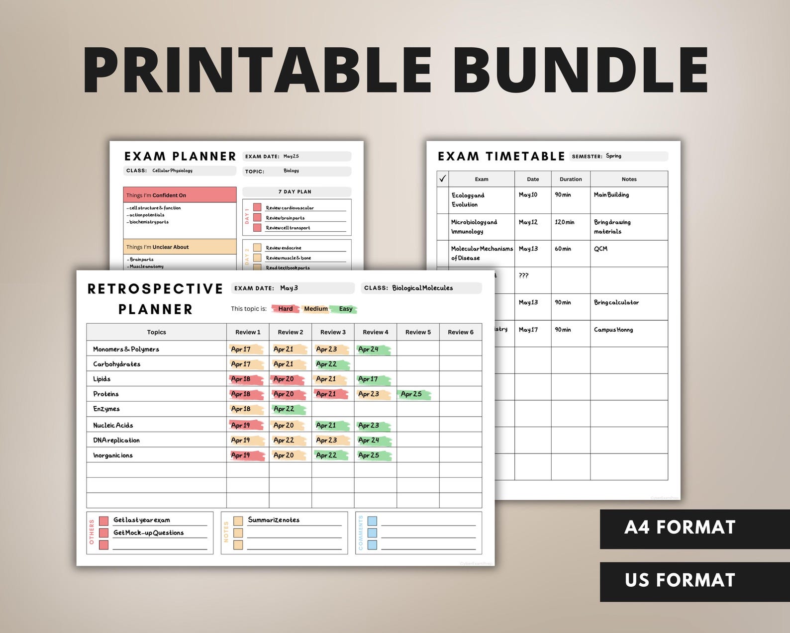 Cyber Exam Prep Planner: Digital Timetable for iPad (digital Download ...